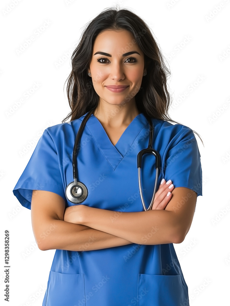Female doctor with a stethoscope draped over her shoulder, female ...