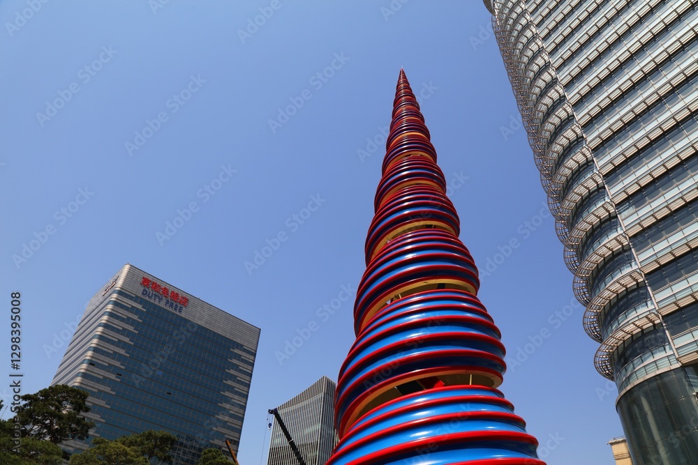 SEOUL, SOUTH KOREA - APRIL 9, 2023: Spring Sculpture public space ...