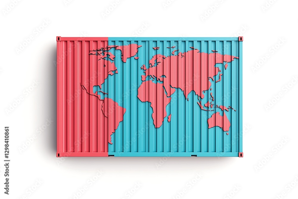 Foto de Stock An artistic depiction of a shipping container featuring a ...