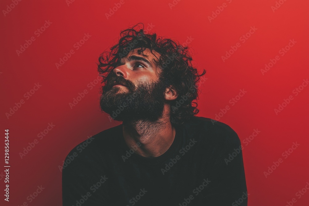 A trans man is depicted with his hand on his chin, gazing away from the ...