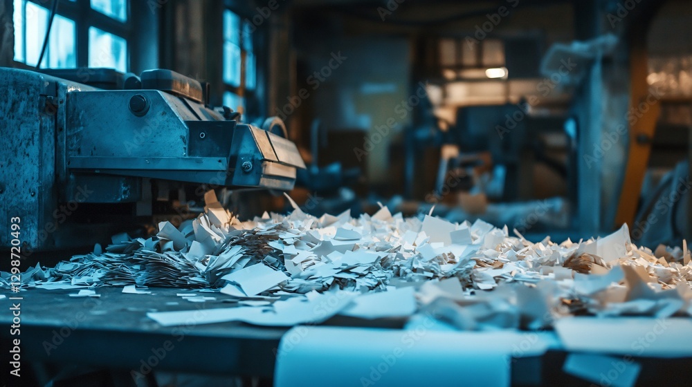 Industrial shredding action a close-up view of factory manufacturing Stock Photo | Adobe Stock