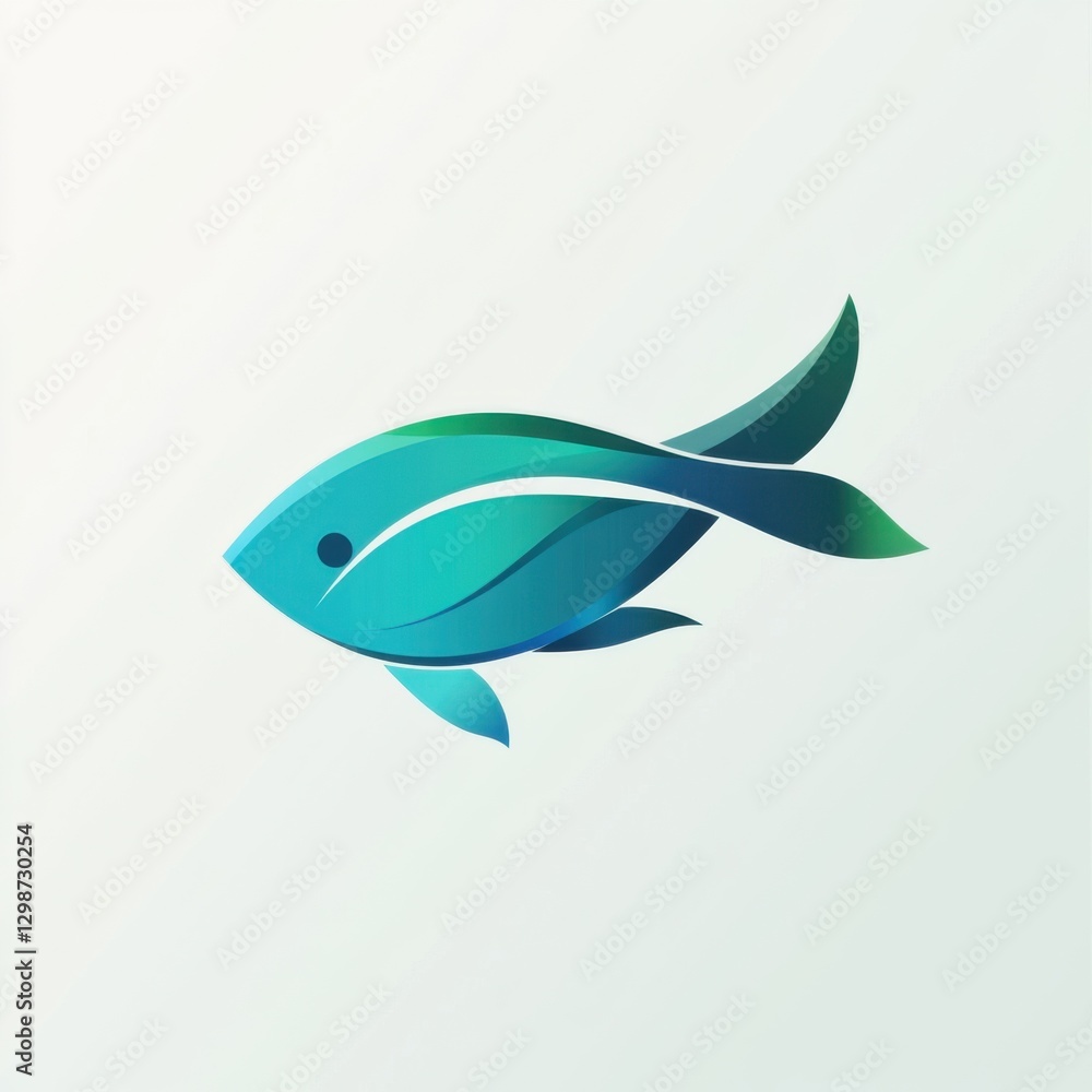 Ilustración de Stock Sophisticated vector logo with minimalist fish ...