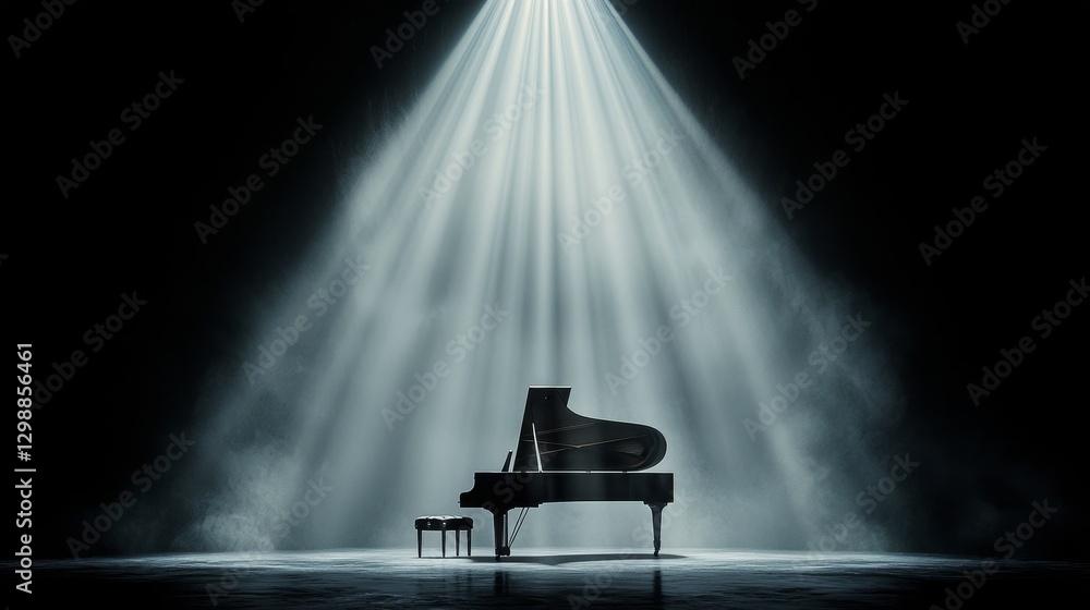 Classical music performance concert hall piano in spotlight artistic ...