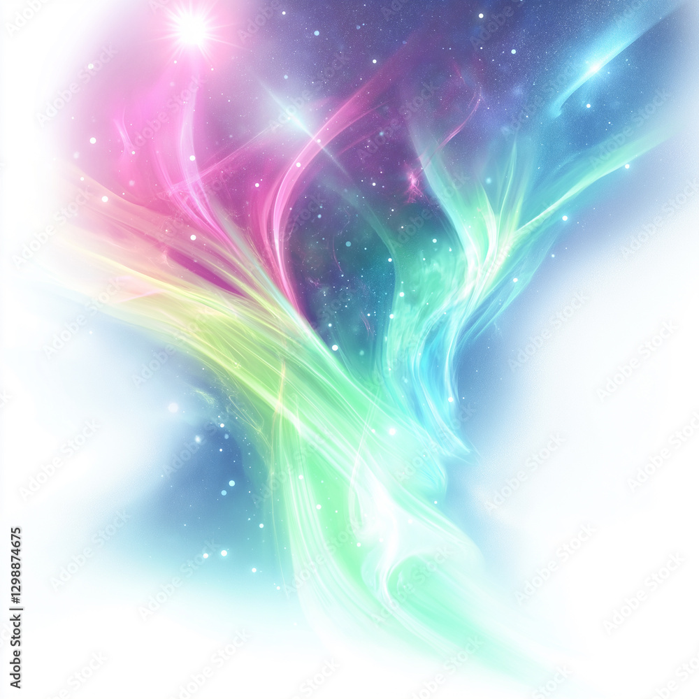 vibrant aurora borealis explosion, with glowing green, blue, and pink ...