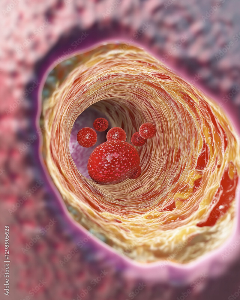 Triglyceride lipid health. Detailed illustration of fat cell structure ...