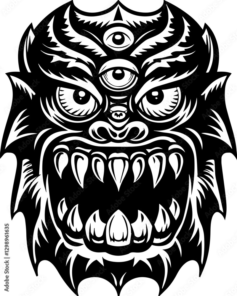 Western demons and hellish creatures in SVG vector format. Fierce Black ...