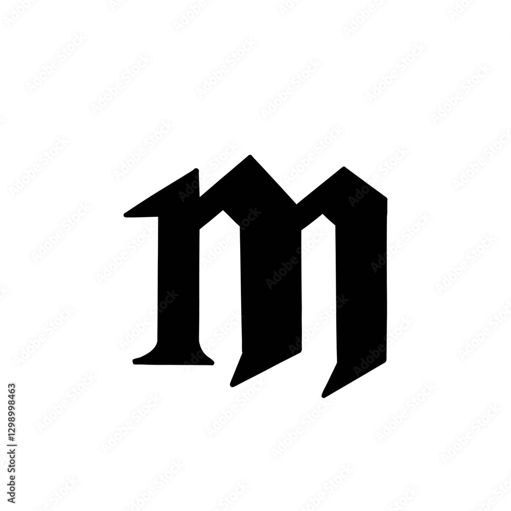 Magic Bold letter m of latin english language. Black font symbol in ...