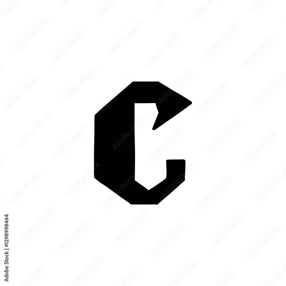Magic Bold letter C of latin english language. Black font symbol in ...