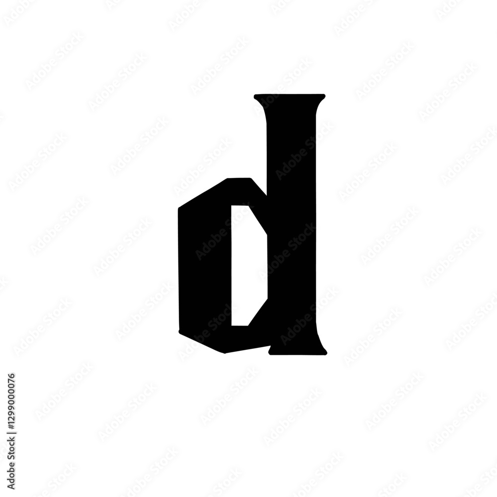Magic Bold letter d of latin english language. Black font symbol in ...