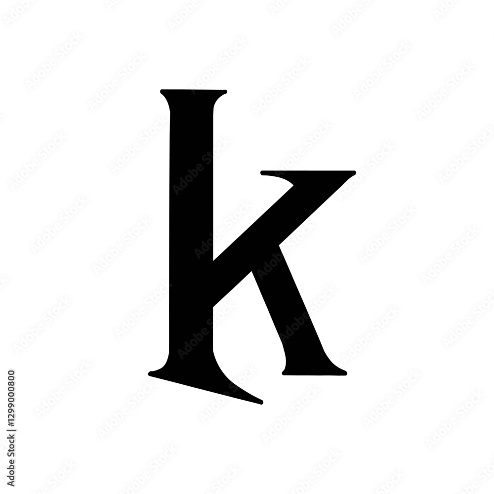 Magic Bold letter k of latin english language. Black font symbol in ...