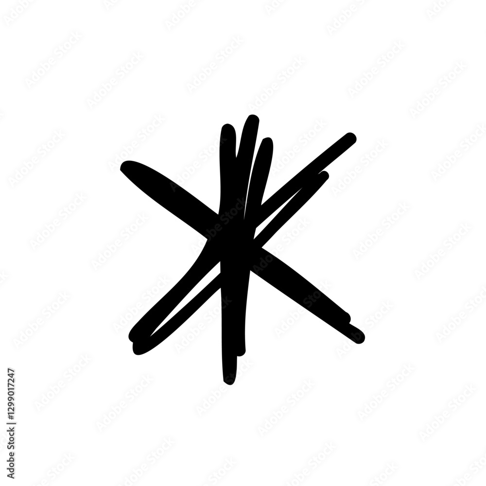 Handwritten asterisk symbol in hand drawn style. Vector illustration ...