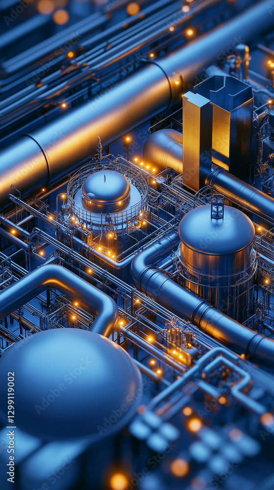 Anaerobic digestion biogas systems. A detailed image of a biogas ...