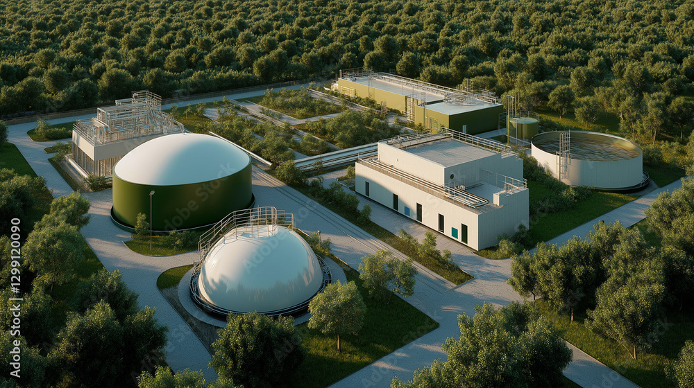 Anaerobic digestion biogas systems. Image of anaerobic digestion tanks ...