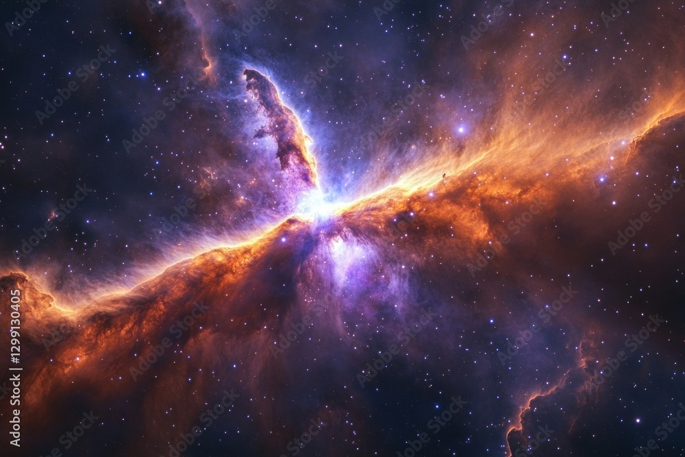 protostar forming in a nebula, highlighting the radiant light emitted ...