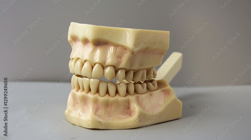 Removable partial denture metal model of human jaw with teeth. Stock ...