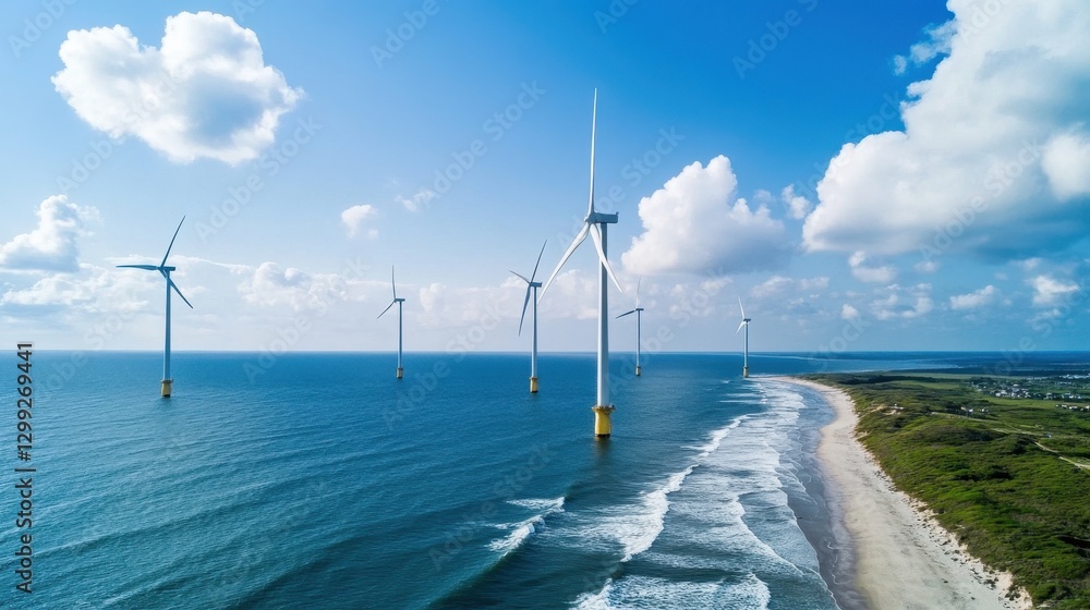 renewable energy ocean views, a picturesque coastal region with an ...