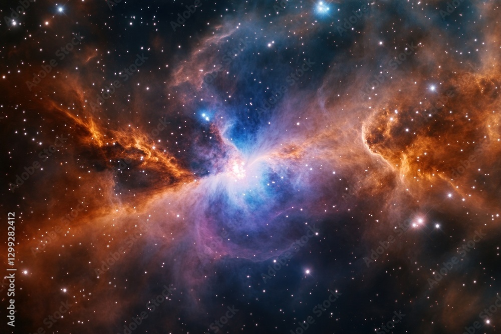 protostar forming in a nebula, highlighting the radiant light emitted ...