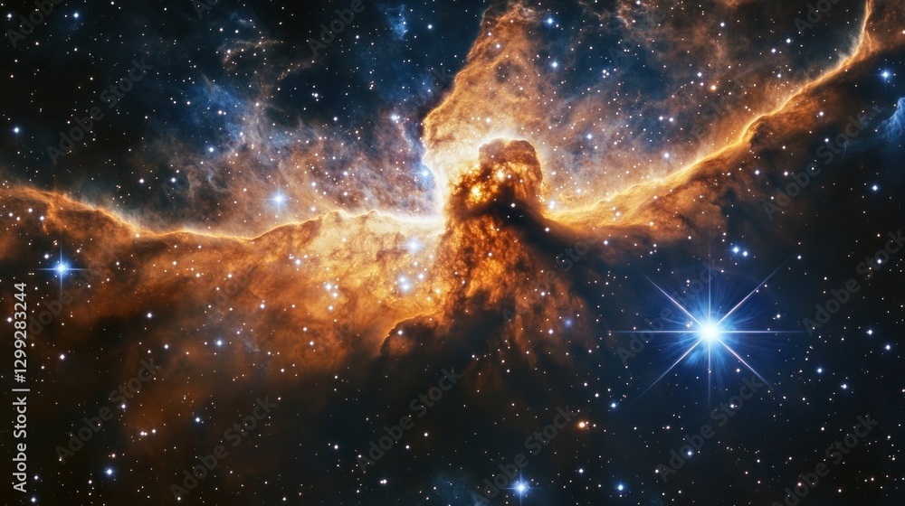 protostar forming in a nebula, portraying the magnificent interstellar ...