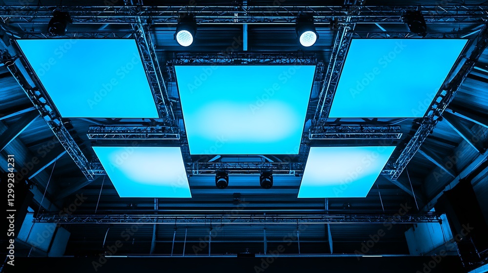 Dynamic large-scale concert stage rigging with advanced lighting and ...