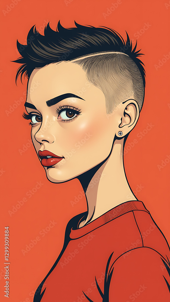 Young woman sports a stylish buzz cut haircut that adds edge to her ...