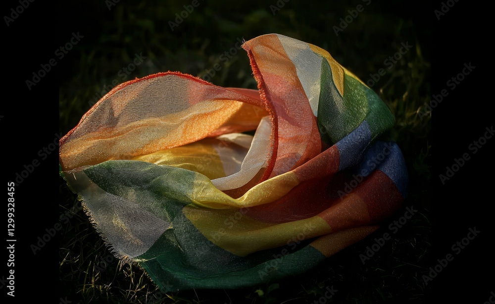 LGBTQ pride and transgender awareness are represented by a rainbow flag ...