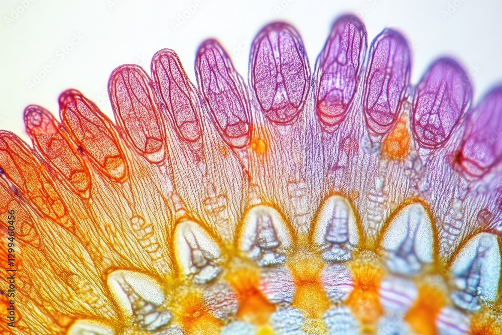 Microscopic image showcasing the intricate structure of a plant's reproductive organ, revealing ...
