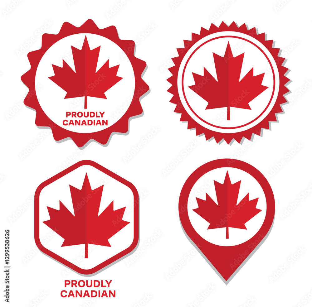 Made in canada symbol red emblem label sticker vector Stock Vector ...