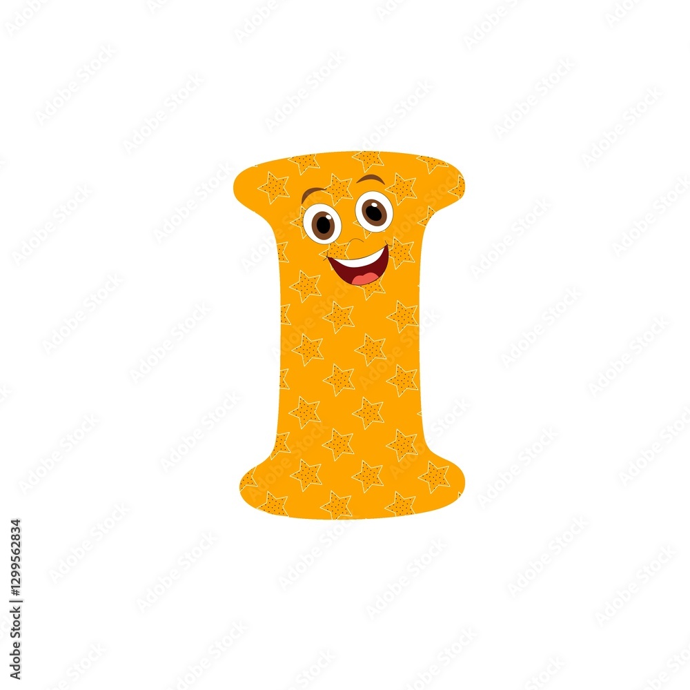 Ilustración de Stock Letra I maiúscula com fundo cor laranja ...