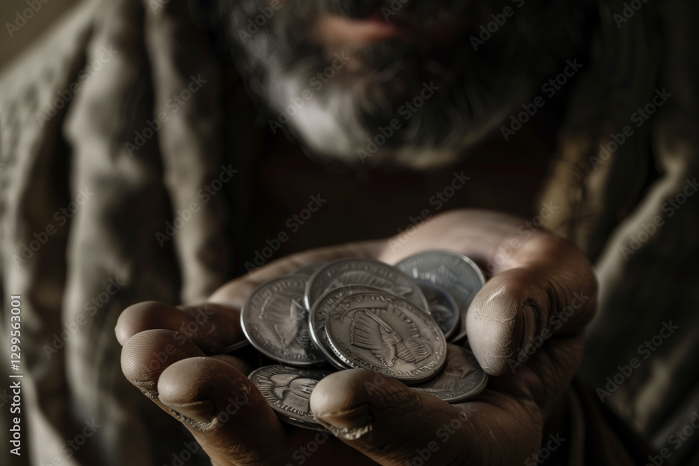 Zdjęcie bez tantiem: Silver Coins of the Traitor Judas Iscariot resting ...