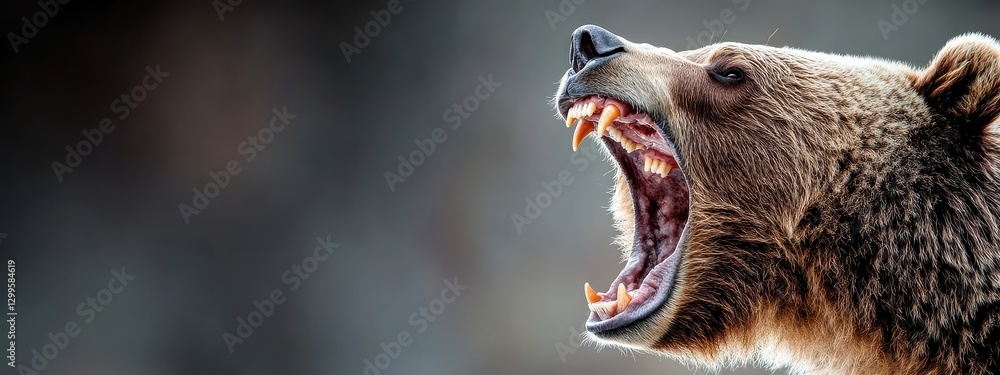 Ilustración de Stock bear grizzly attack brown animal angry head ...