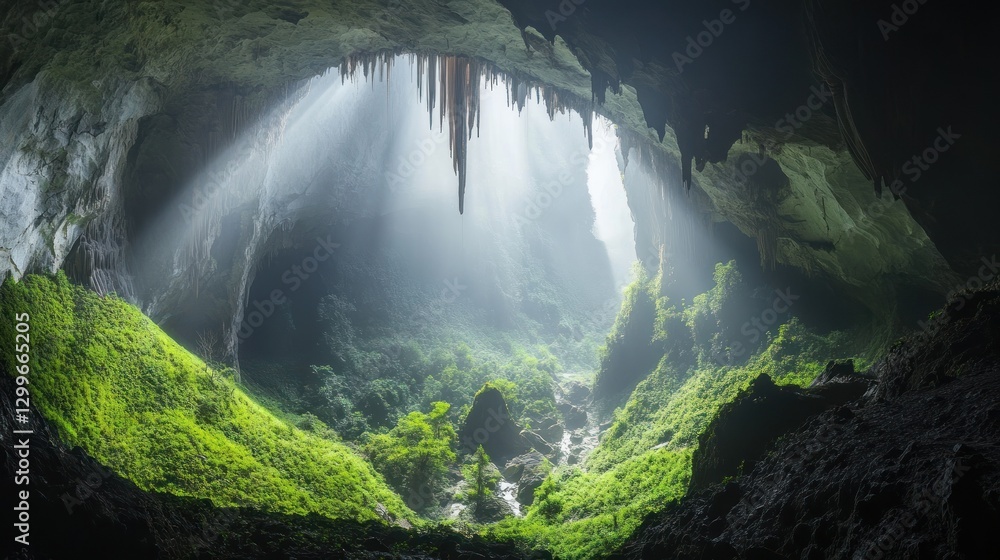 A breathtaking ultra-wide-angle view deep inside Son Doong Cave ...