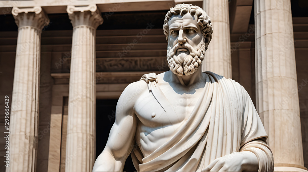 Photorealistic stoic greek marble statue in temple, Stoics and stoicism ...