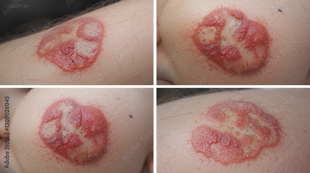 Detailed images reveal the symptoms of ringworm skin disease ...