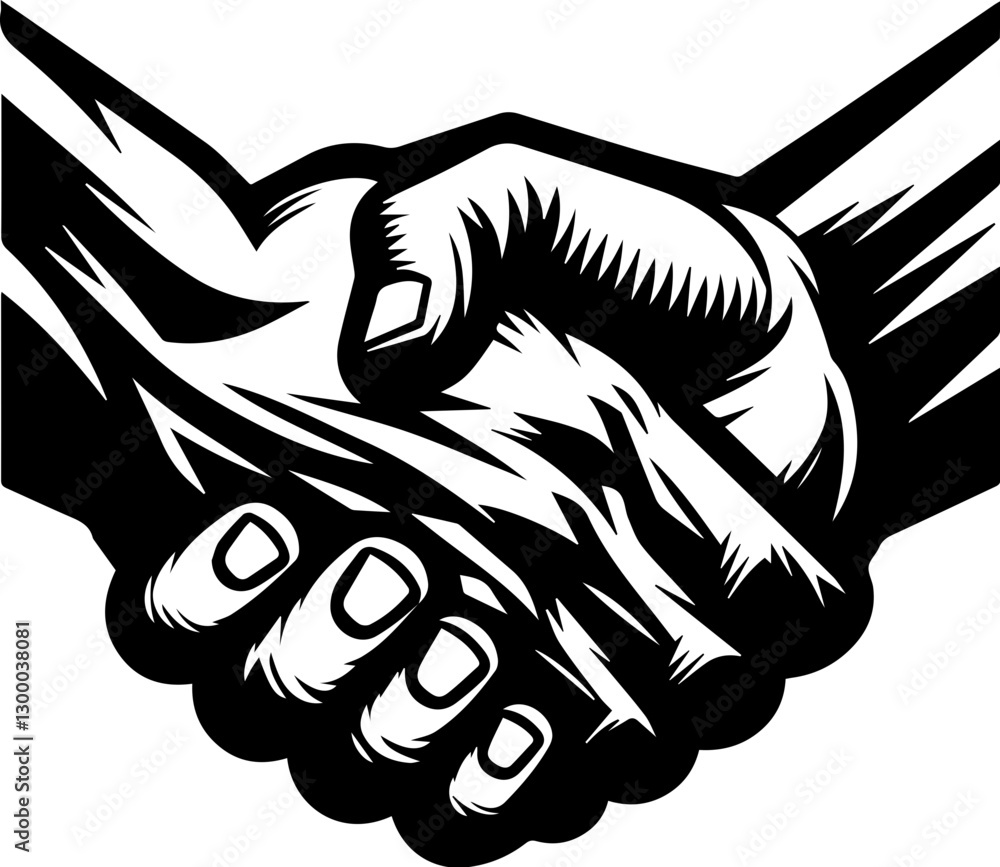 Respect Handshake Illustration – Symbol of Unity, Agreement, and ...
