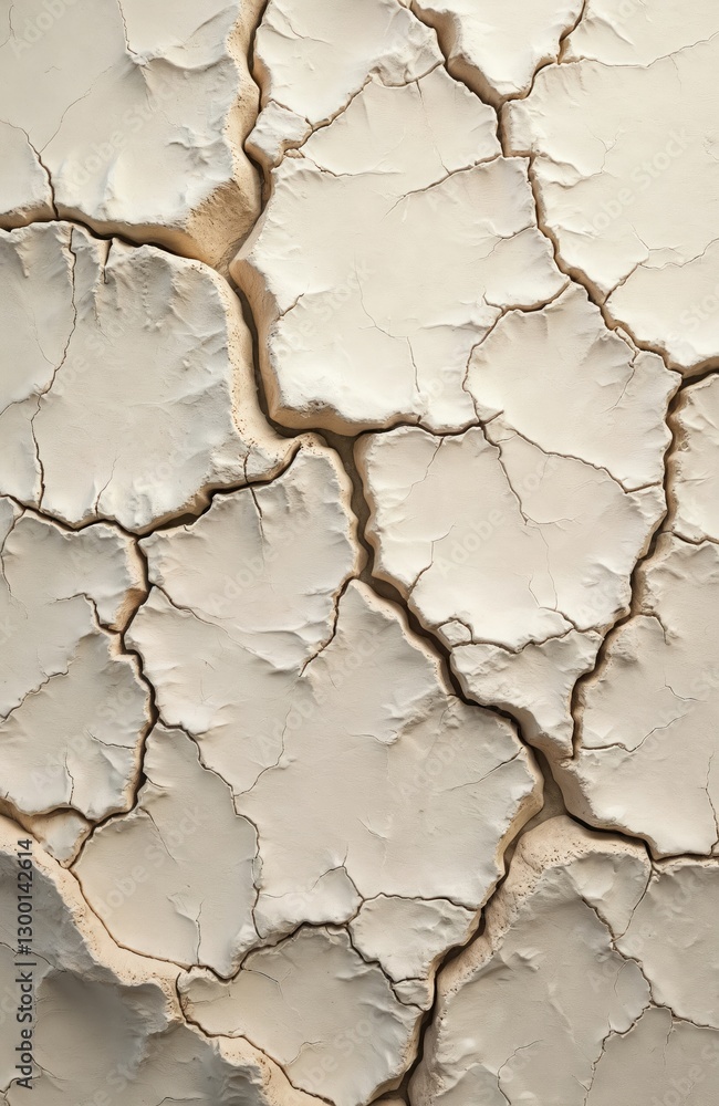 Cracked dry earth background, white clay texture. Climate change ...