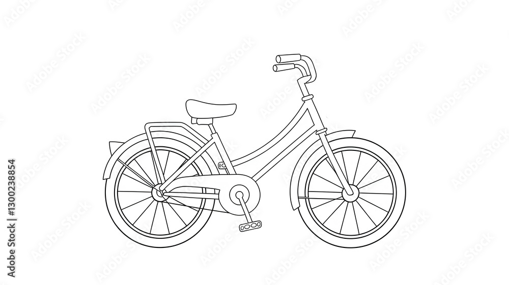 Kids' coloring page of a bicycle for early learners, kids' activity ...