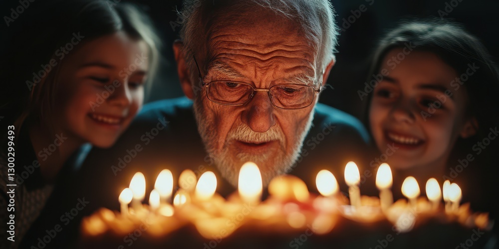 Celebrating a birthday with joy and surprise as two girls gaze at their ...