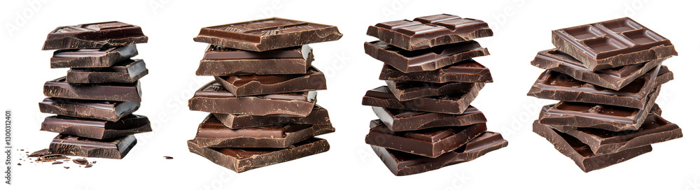 Stacked Dark Chocolate Bars on a Transparent Background, PNG bundle ...