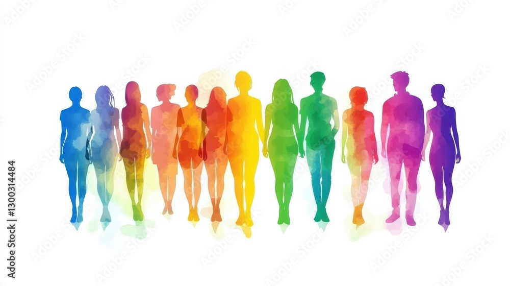 Rainbow paper background with layout of people. Zero discrimination day ...