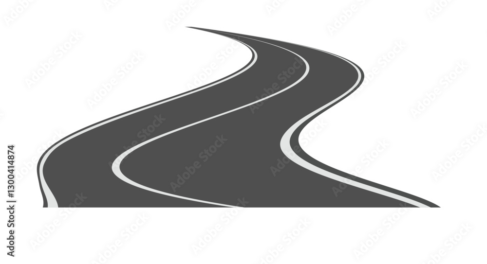 Winding road isolated on transparent background. Set of Bending roads ...