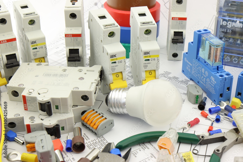 ABB S201, IEK BA47 current circuit breakers, Knipex, Weidmuller, Yato ...