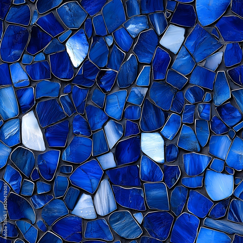 Blue stained glass mosaic pattern background Abstract blue stained ...