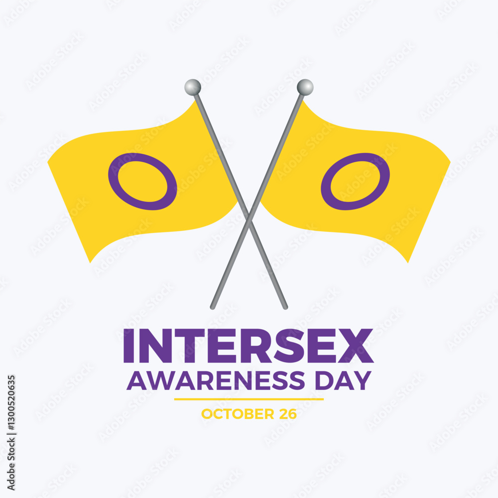 Intersex Awareness Day poster vector illustration. Two crossed Intersex ...