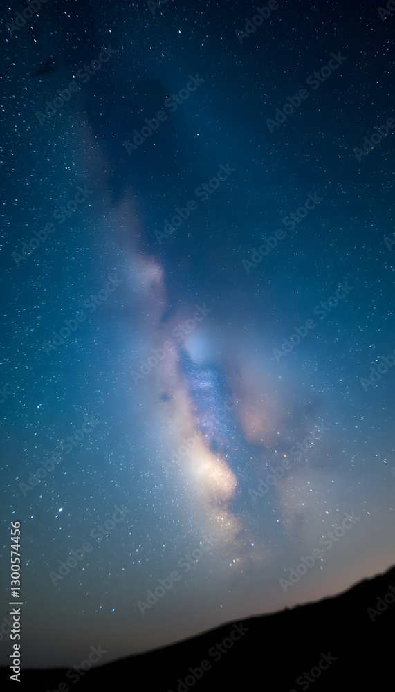 Stitched Panorama Bright milky way during clear night sky for ...