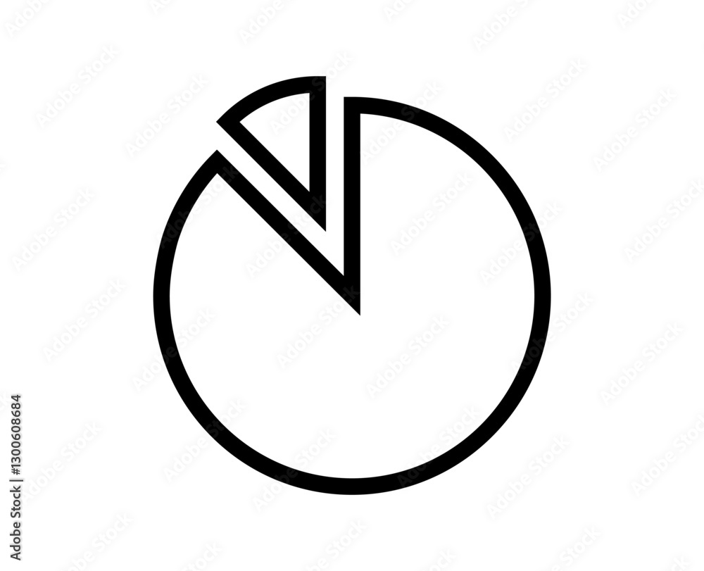 Hollow circle segment diagram in 1-10 parts graph icon pie shape ...