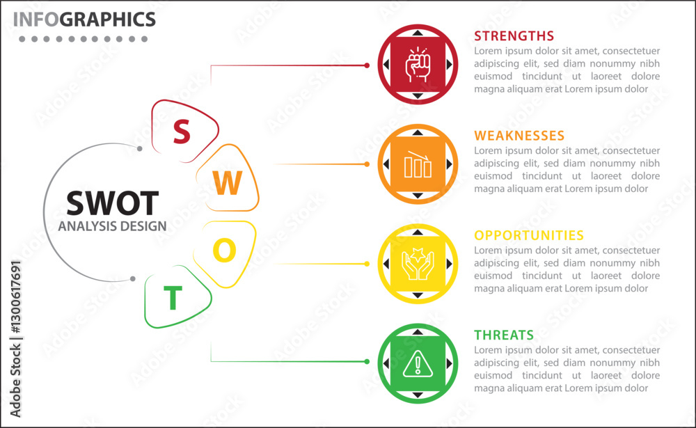 SWOT analysis infographic. Vector illustration for strategic business ...