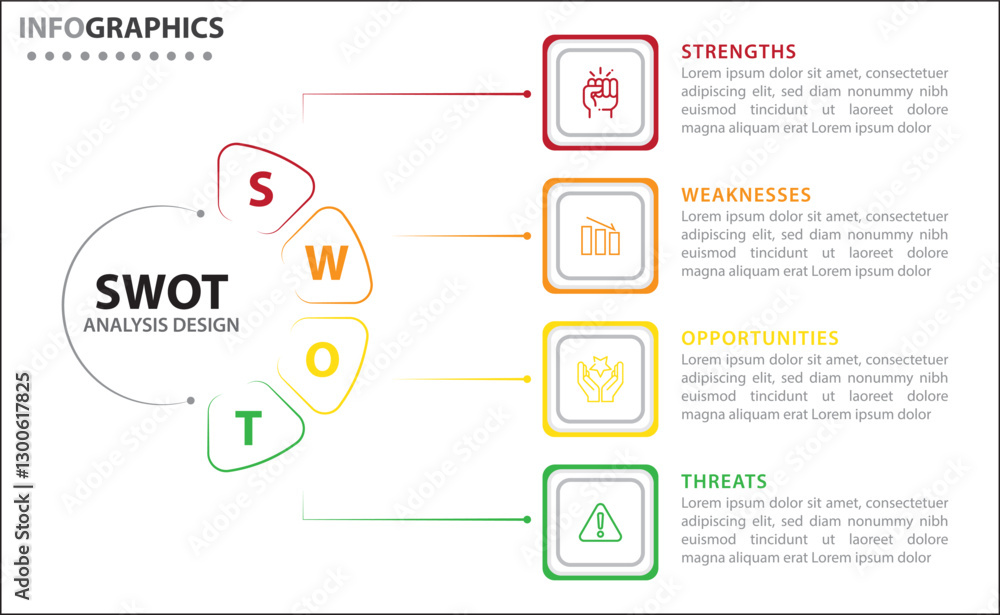 SWOT analysis infographic. Vector illustration for strategic business ...