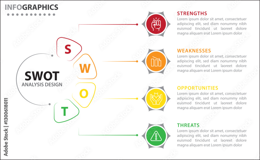 SWOT analysis infographic. Vector illustration for strategic business ...