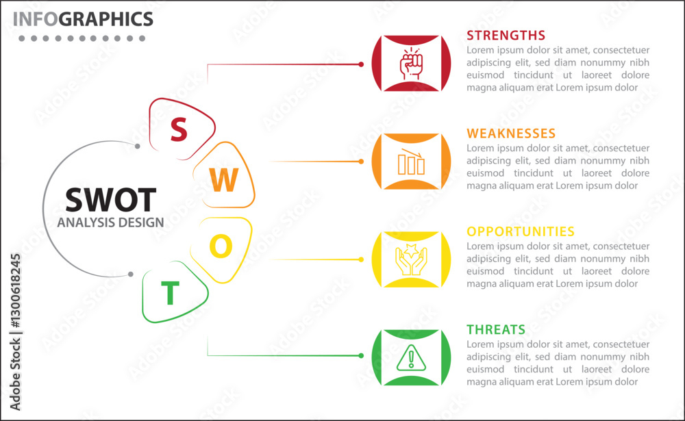 SWOT analysis infographic. Vector illustration for strategic business ...