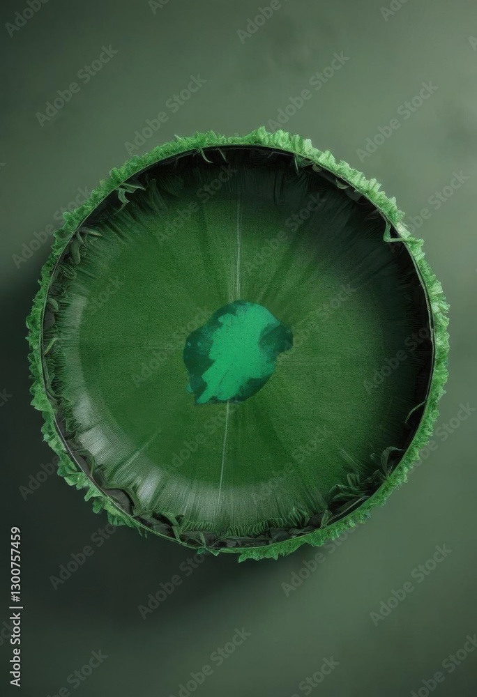 Rolling football field green paper in a circular motion with the ink ...